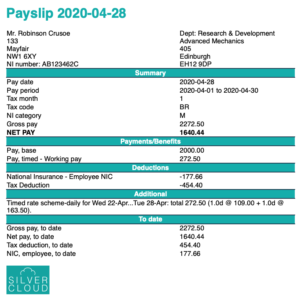 Custom payslips - paiyroll online or printed