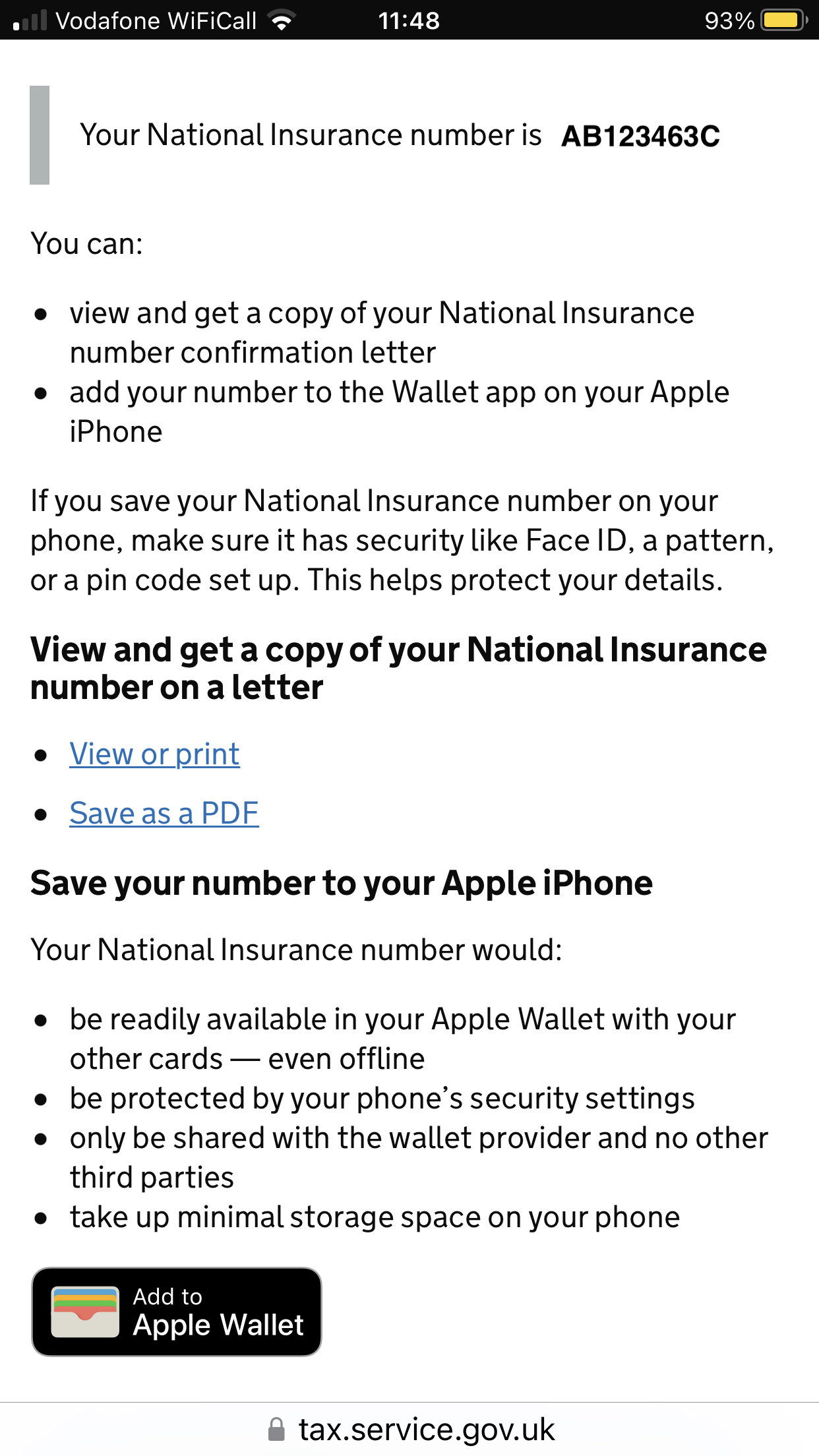 National Insurance Number Available on Apple Wallet - paiyroll