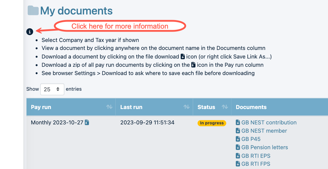 How to Download a document - paiyroll