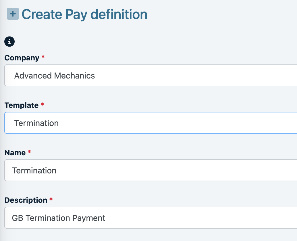 Termination payments (Redundancy) - paiyroll